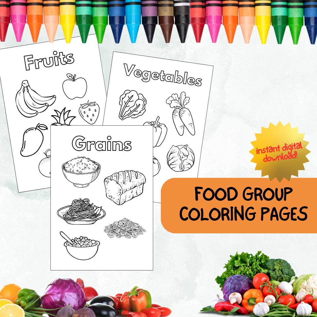 Food Group Coloring Pages, Printables, Nutrition and Health, Fun ...