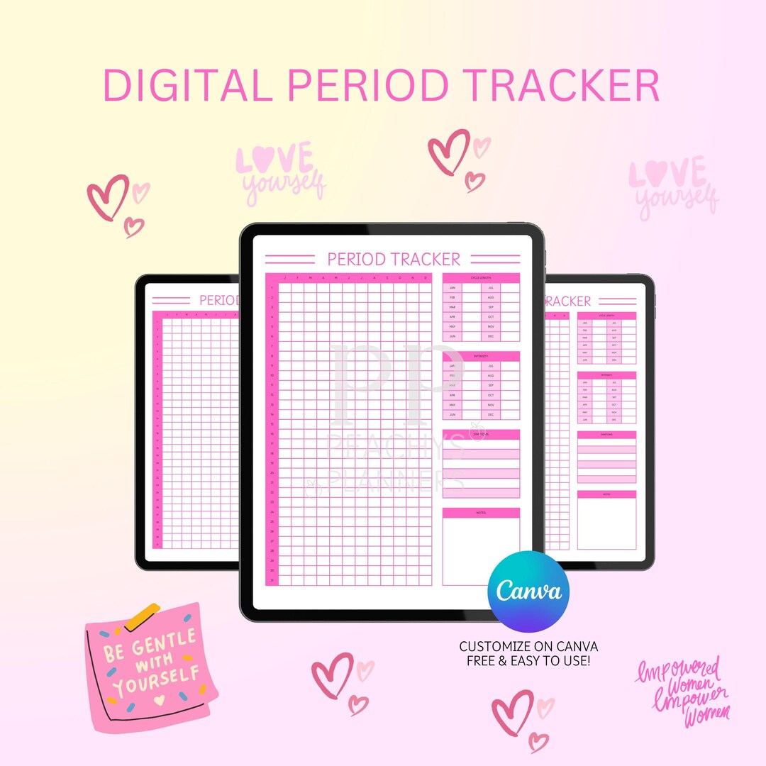 Editable Yearly Period Tracker | Canva Template | Health & Fitness ...
