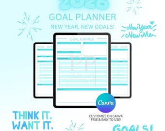 2026 Goal Setting Printable Editable Canva Templates, Vision Planner ...