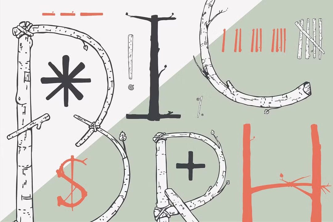 Birch Tree Branch Font Bundle for Natural Aesthetic, Rustic, Woodsy ...