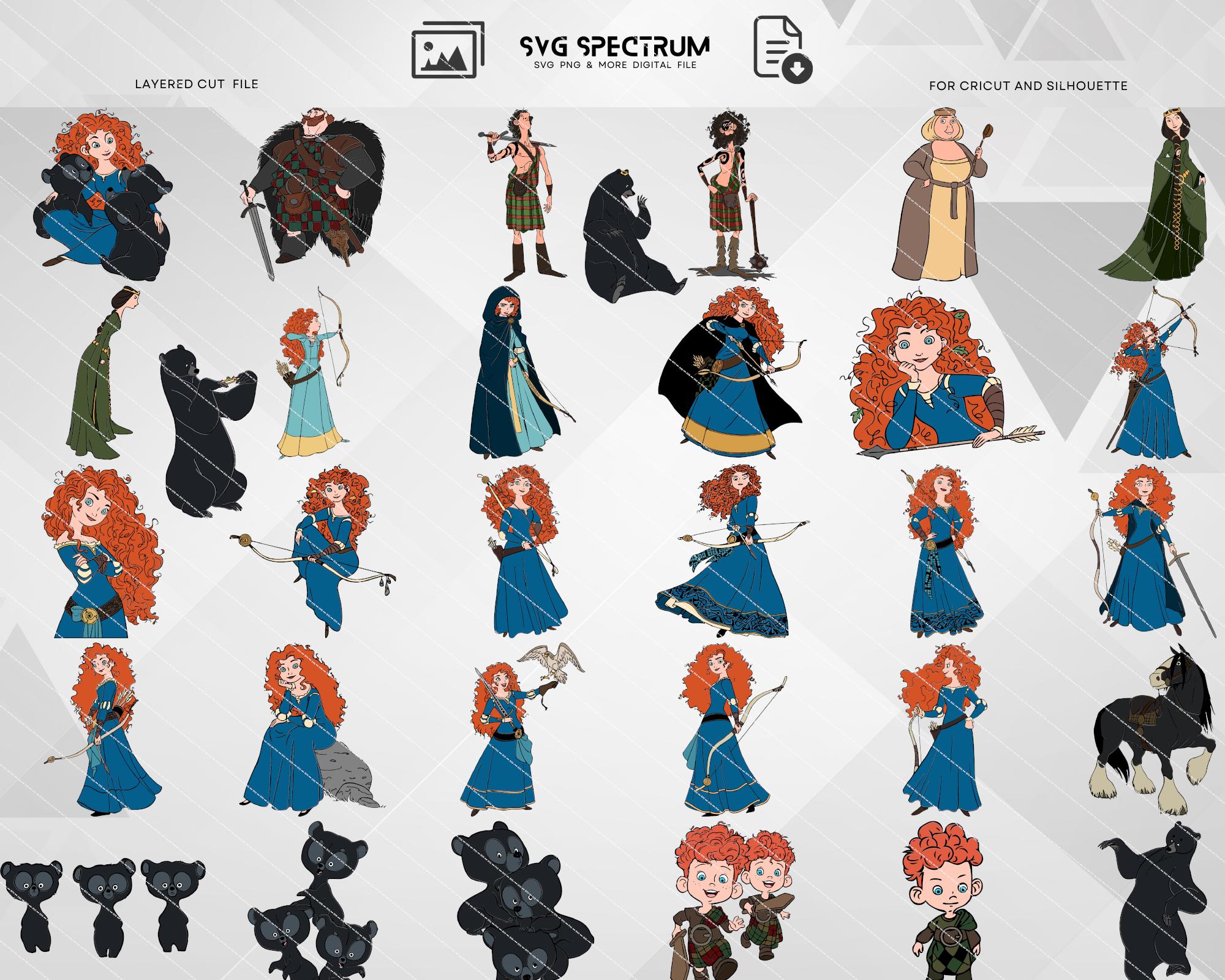 Brave SVG PNG EPS Files Bundle, Brave Merida Layered Files, Brave ...