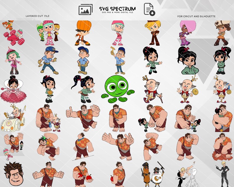 Wreck It Ralph SVG PNG EPS Files Bundle, Wreck It Ralph Layered Files ...