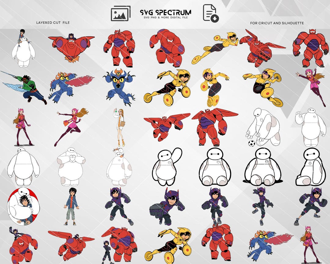 Big Hero 6 SVG PNG EPS Files Bundle, Big Hero 6 Layered Files, Big Hero ...