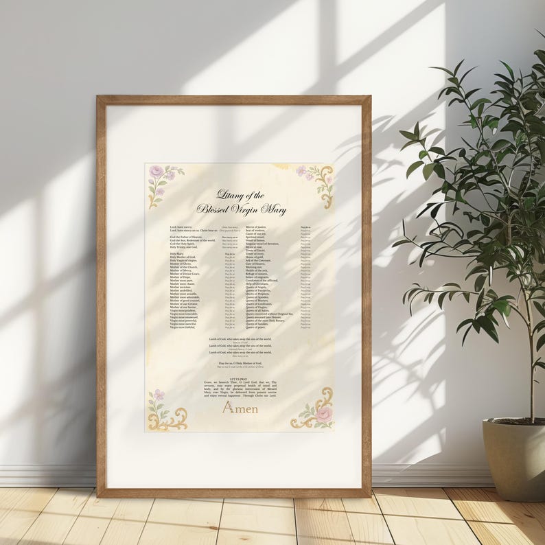 Litany of Loreto Printable: Marian Prayer, Catholic Home Decor (digital ...
