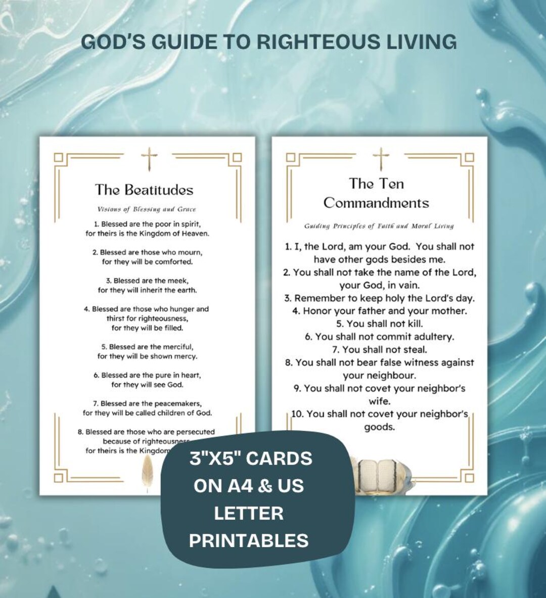 Bible Journaling Printables Righteous Living Guide Ten Commandments ...