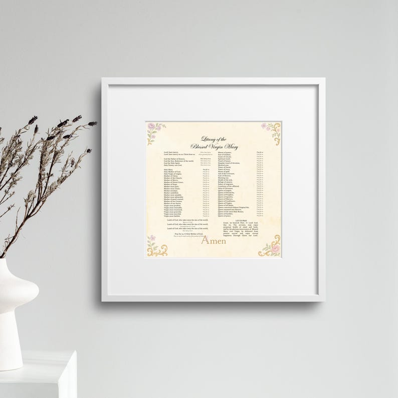 Litany of Loreto Printable: Marian Prayer, Catholic Home Decor (digital ...