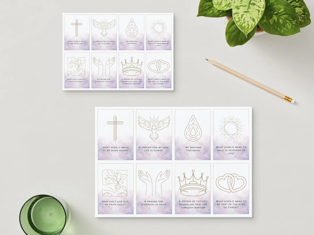 Catholic Baptism Reflection Cards Bible Journaling Christian Journaling ...