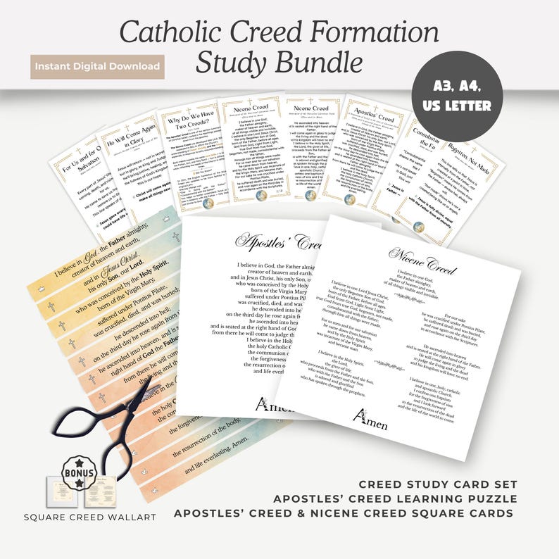 Catholic Apostles' and Nicene Creed Study Bundle With Learning ...