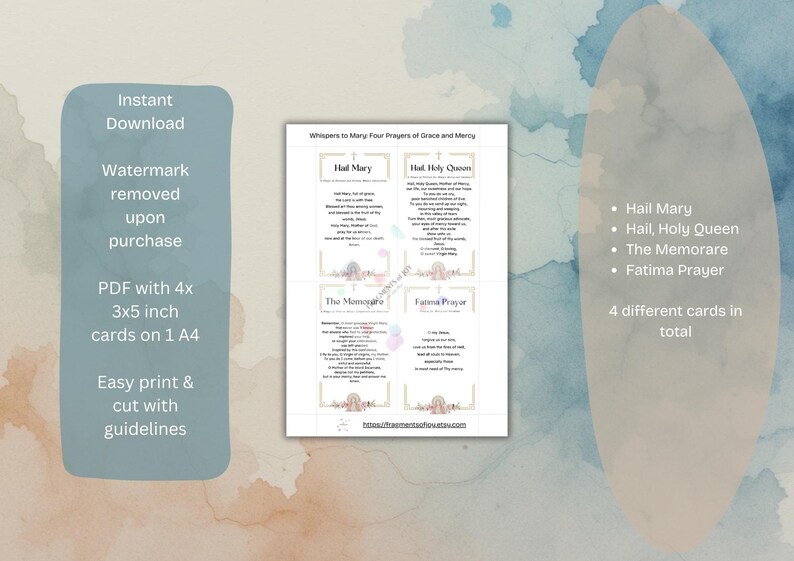 Bible Journaling Printables 4 Beautiful Prayers to Mary Hail Mary ...
