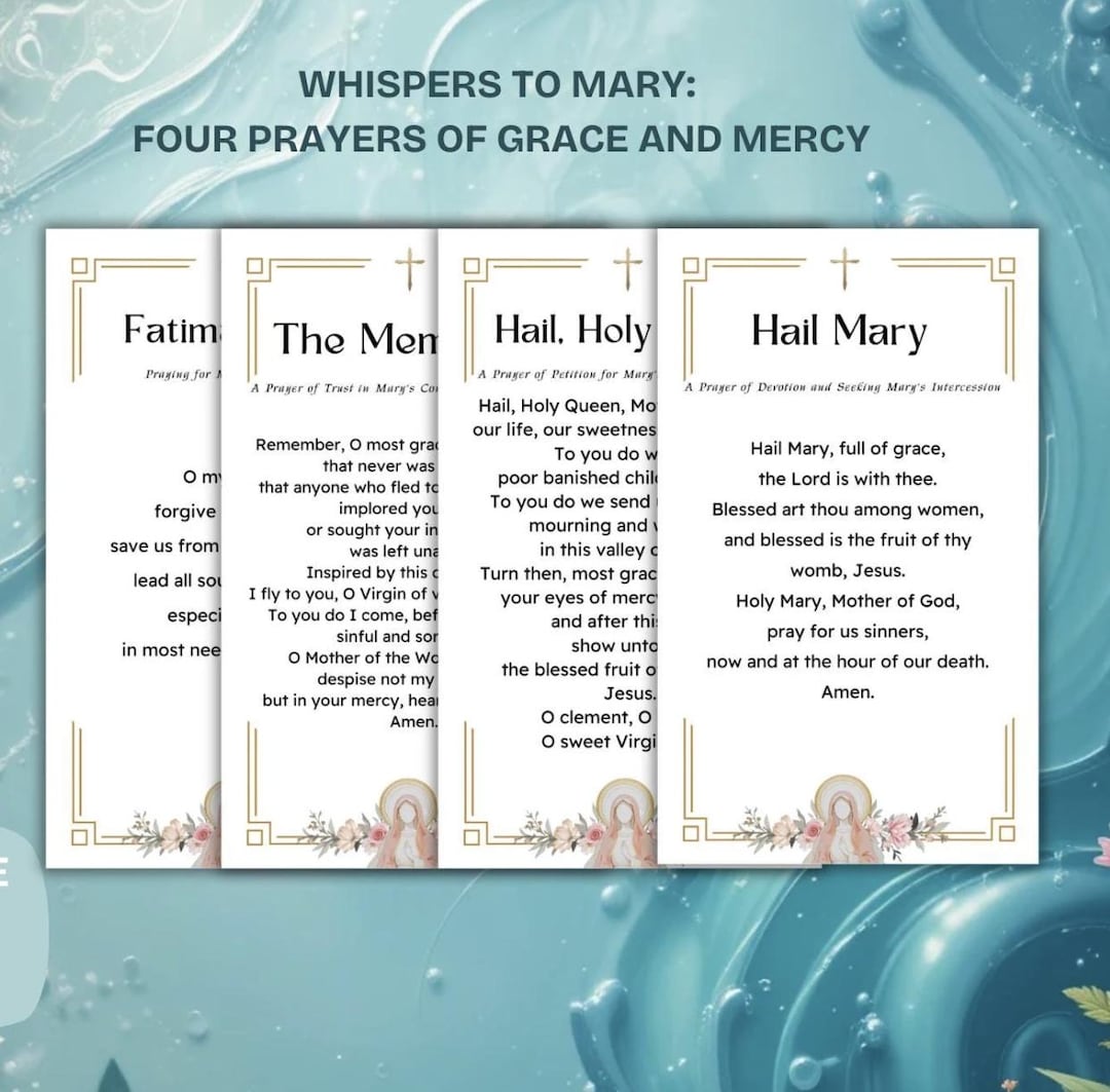 Bible Journaling Printables 4 Beautiful Prayers to Mary Hail Mary ...