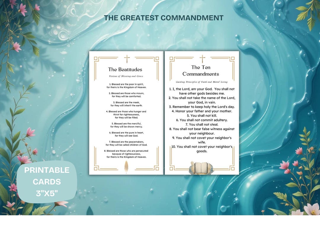 Bible Journaling Printables | the Greatest Commandment | Beatitudes ...