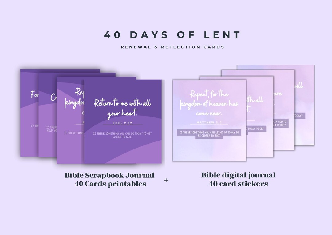 Lenten Bible Verse Reflection & Renewal Cards | Prayer Prompt | Bible ...
