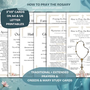 Bible Journaling Printables Rosary Prayer Cards Catholic Study Guide ...