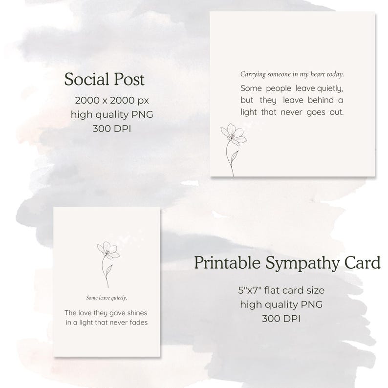 Sympathy Card Printable Floral Condolence Card RIP Loss Grief Support ...