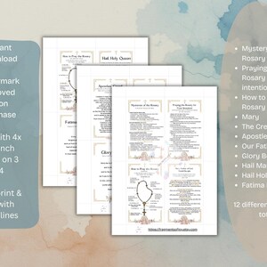 Bible Journaling Printables Rosary Prayer Cards Catholic Study Guide ...