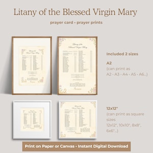 Litany of Loreto Printable: Marian Prayer, Catholic Home Decor (digital ...