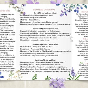 Rosary Guide Printable, Gatefold Prayer Card PDF, How to Pray the ...