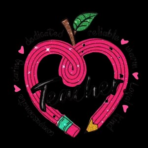 Valentine Teacher Heart-png - Etsy