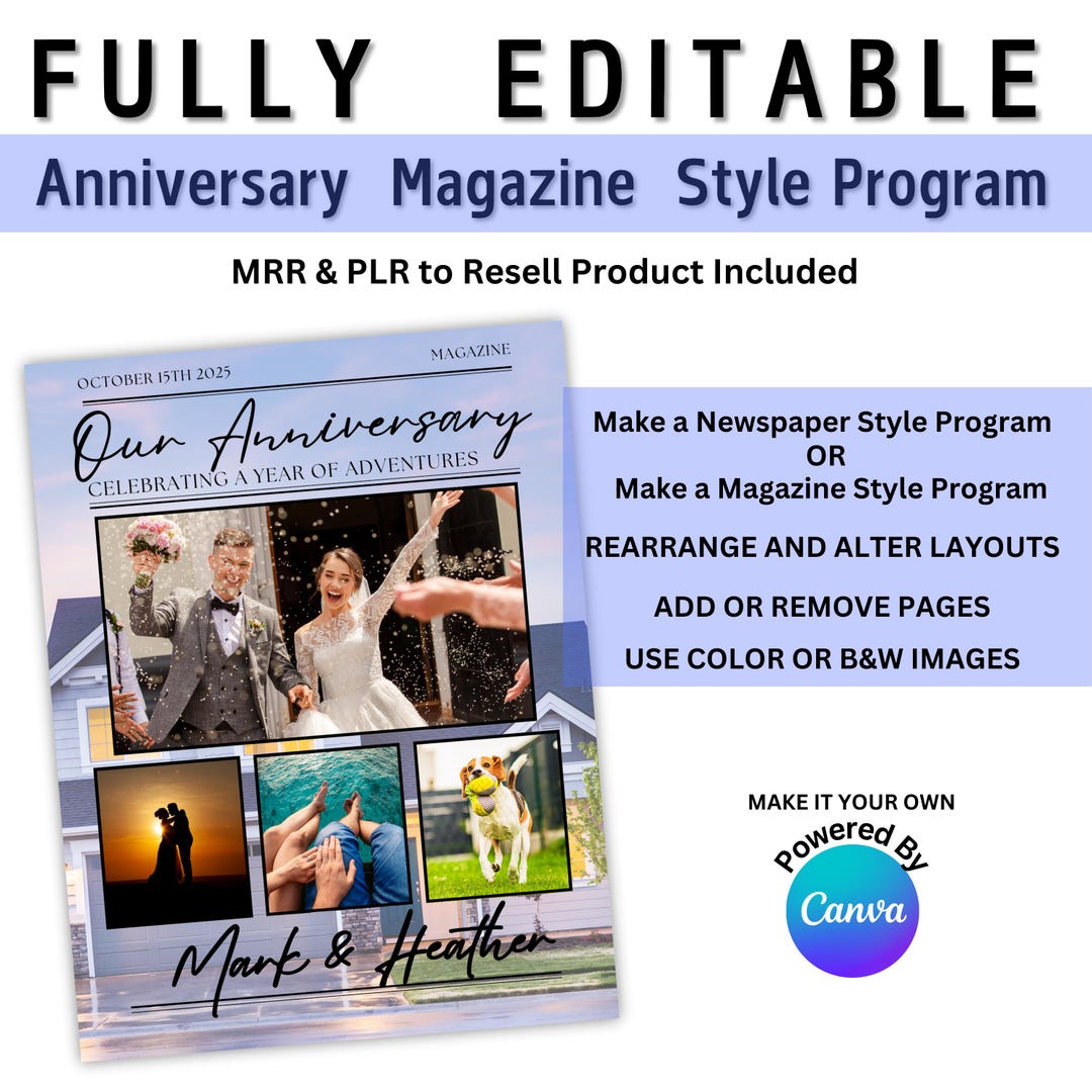 MAGAZINE or Newspaper Anniversary Template – Digital Download ...