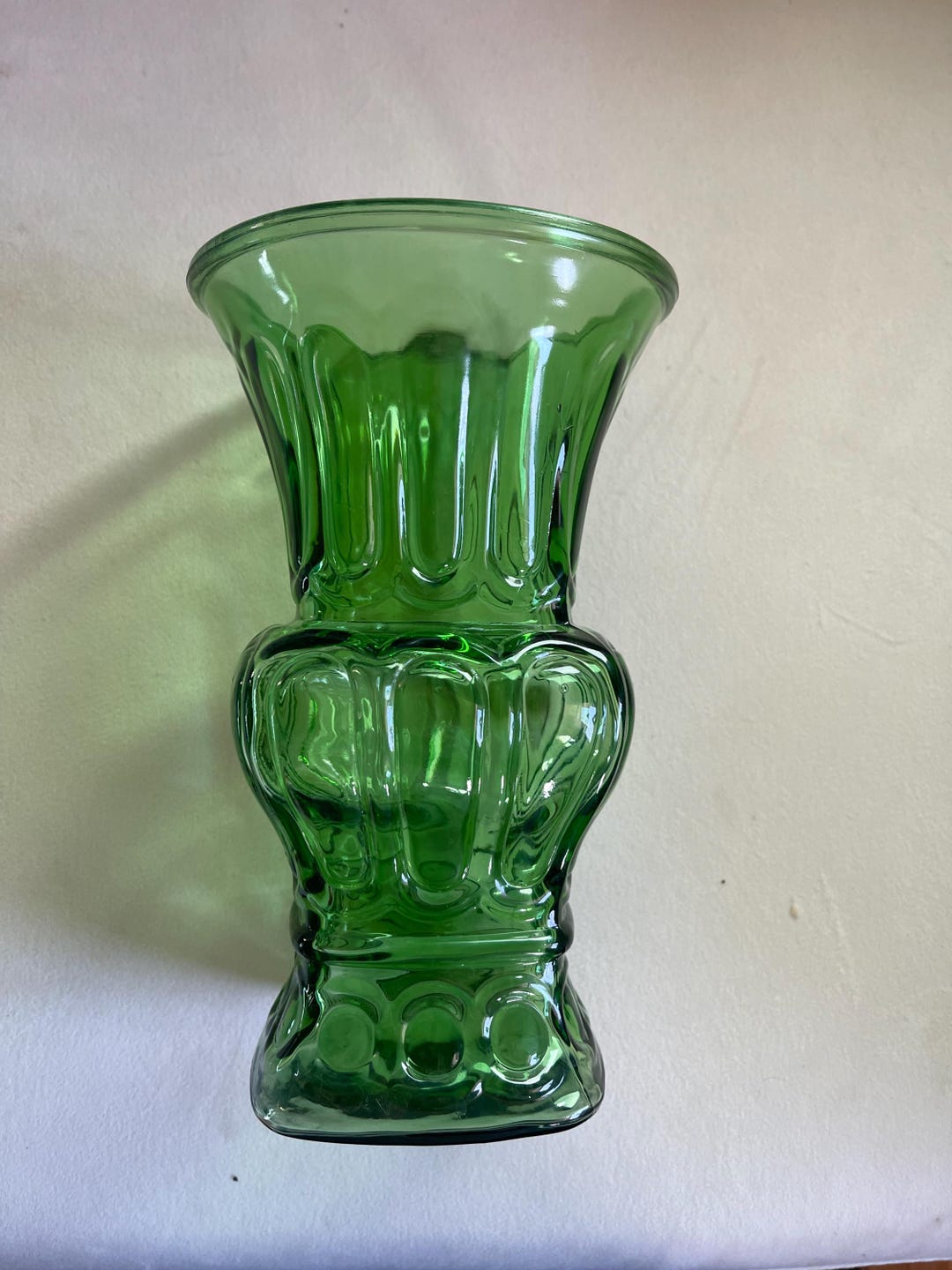 Vintage AL Randall Emerald Green Glass Vase - Etsy