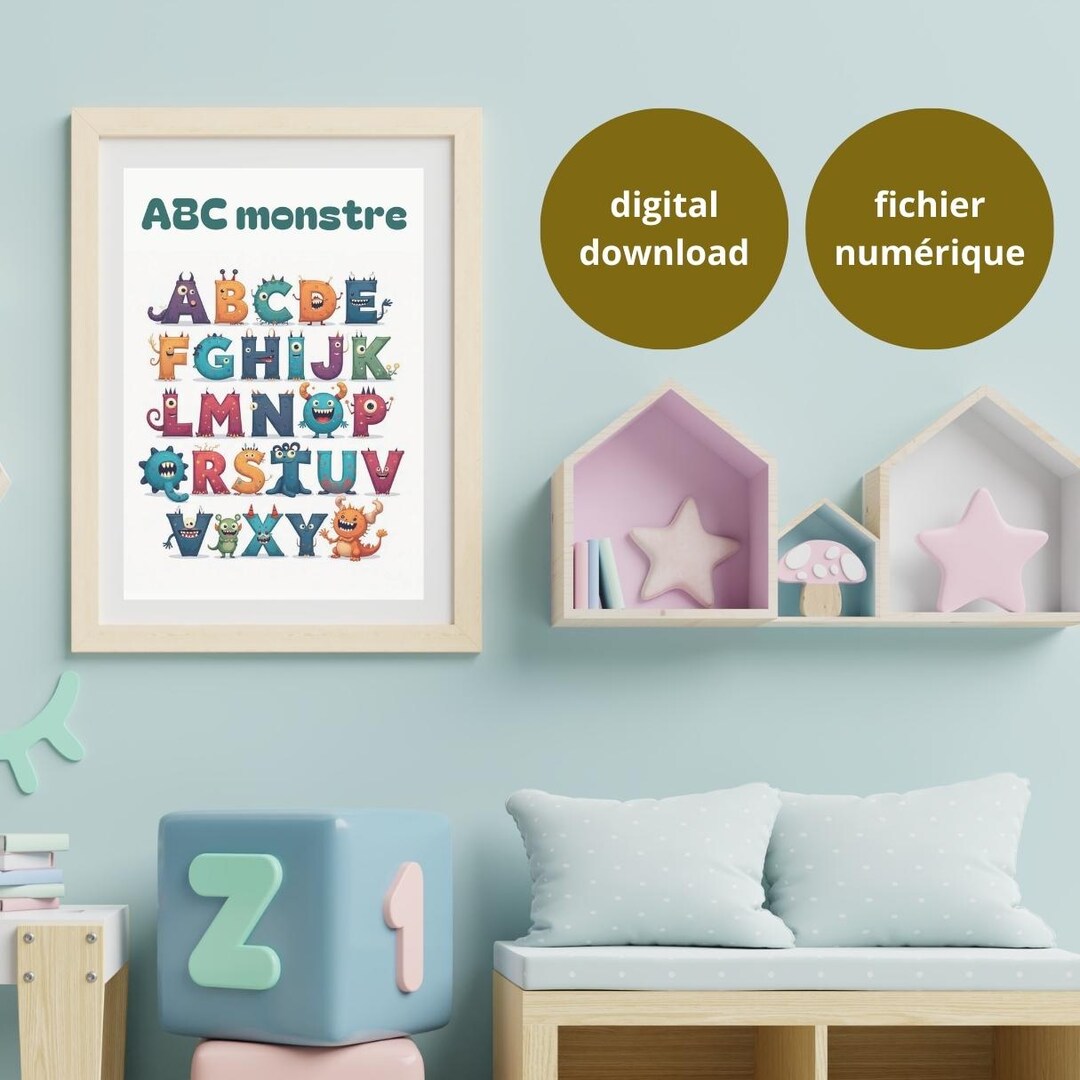 Monster Alphabet Poster, for Children. Digital File. - Etsy