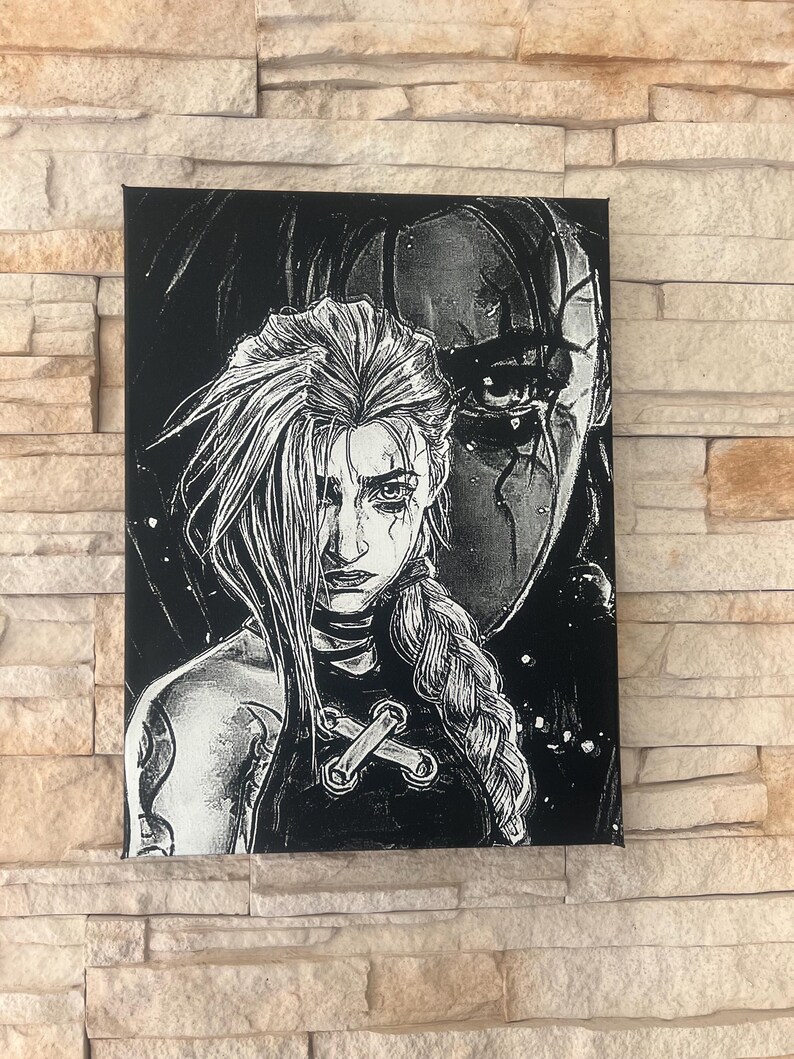 Laser Engraving PNG File Arcane Jinx 1 Monochrome Manga Art Design for ...