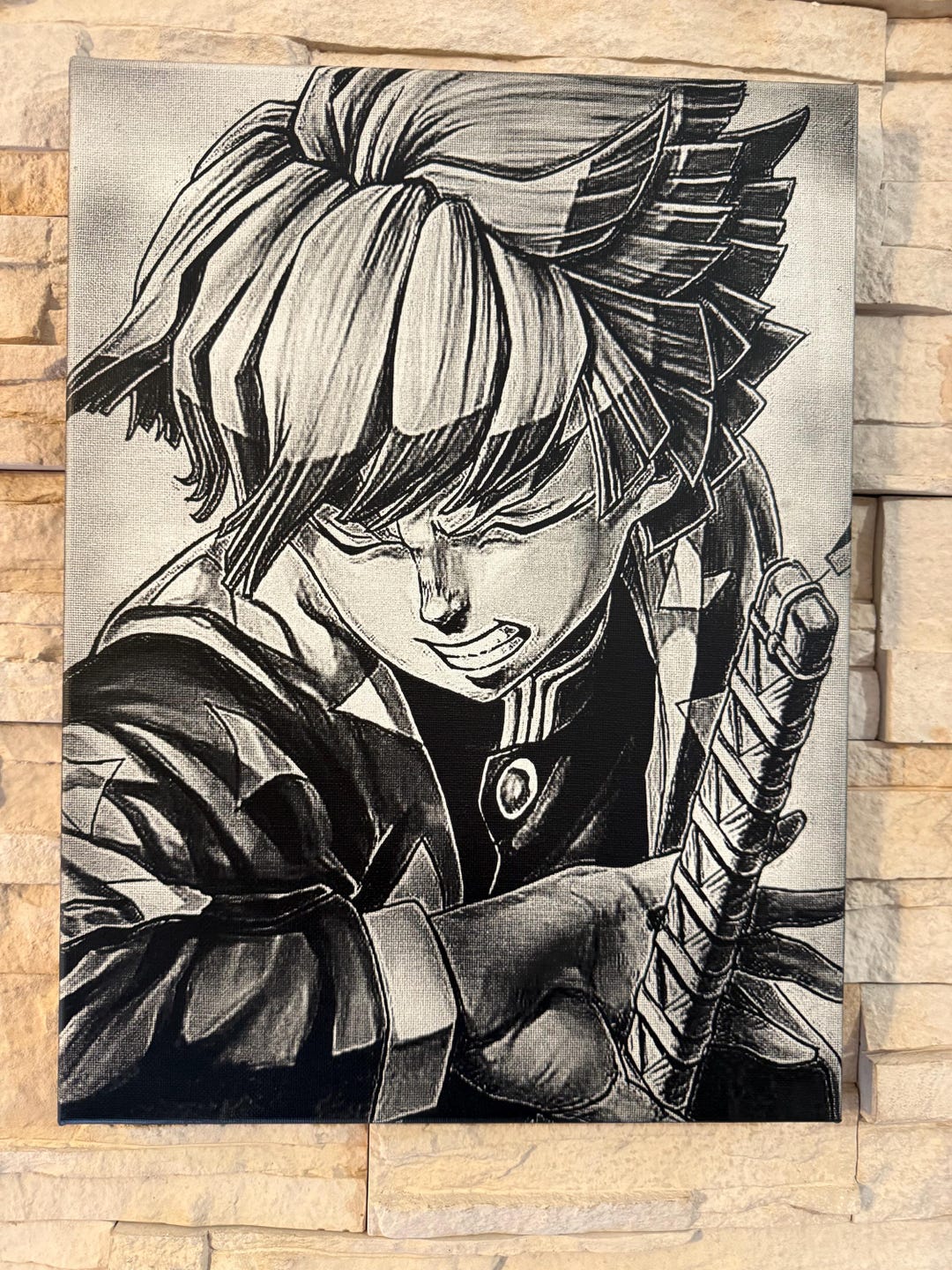 Laser Engraving PNG File - Demon Slayer Zenitsu Monochrome Manga Art ...