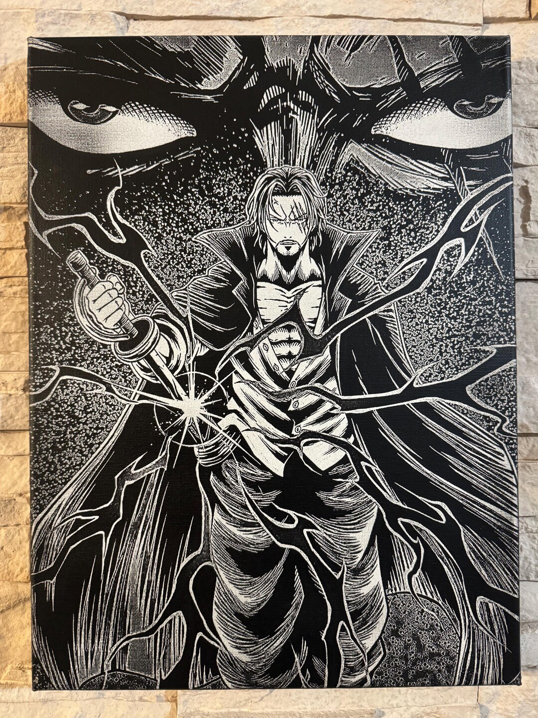 PNG File Laser Engraving Shanks the Pirate Monochrome Manga Artistic ...