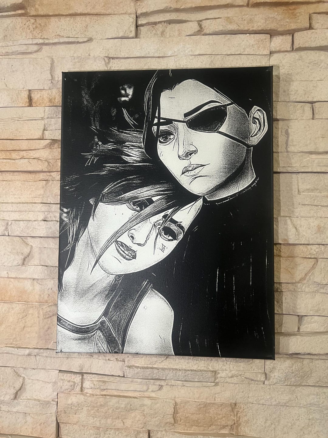 Laser Engraving PNG File Arcane Vi and Caitlyn Monochrome Manga ...