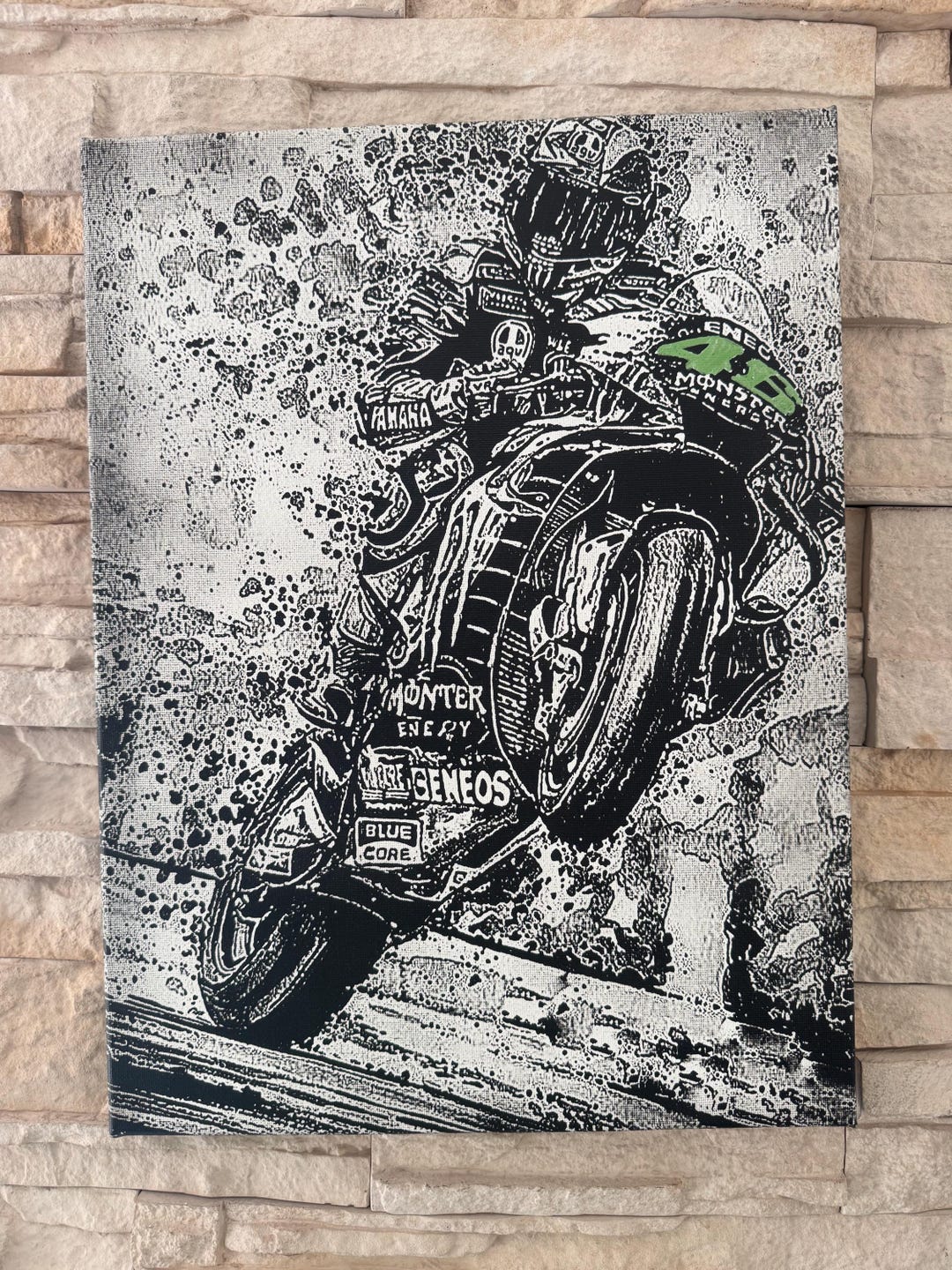 Laser Engraving PNG File - VR46 Monochrome Motorcycle Art Design for ...