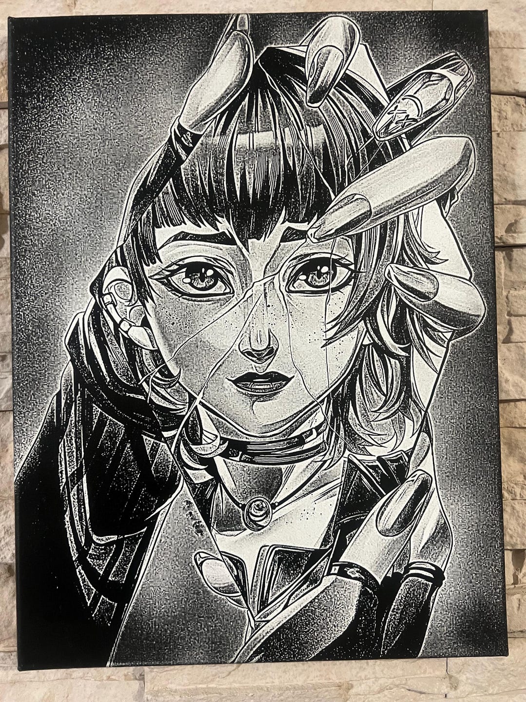 Laser Engraving PNG File Arcane Jinx Mirror Monochrome Manga Artistic ...