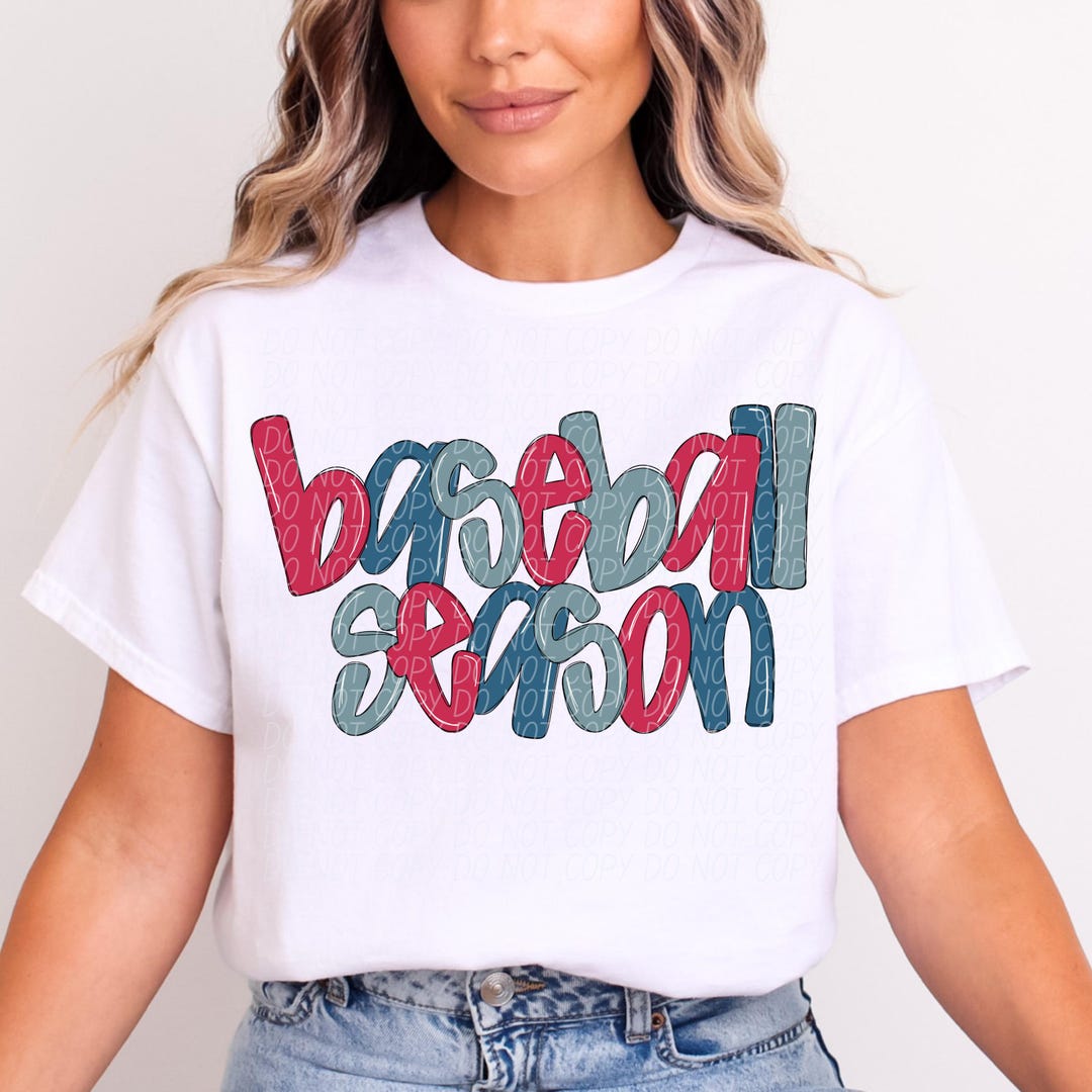 Red Blue Baseball Season Dtf, Game Day Baseball Coquette Dtf, Baseball ...