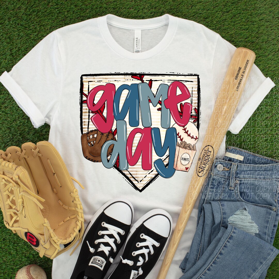 Red Blue Game Day Dtf, Game Day Baseball Coquette Dtf, Baseball Bow Dtf ...
