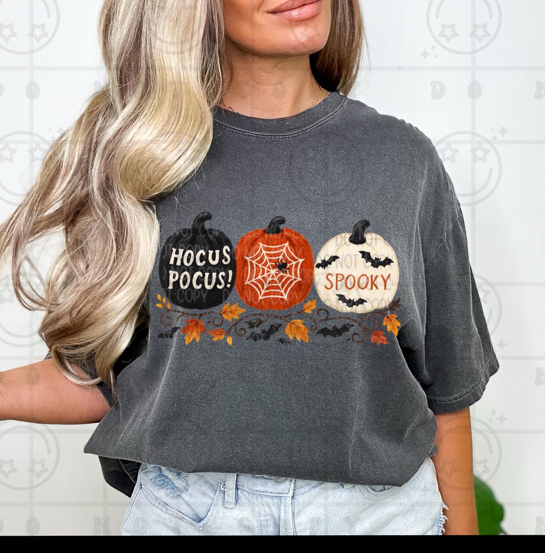 Hocus Pocus Spooky Pumpkins DTF Transfer | Neutral Halloween Shirt ...