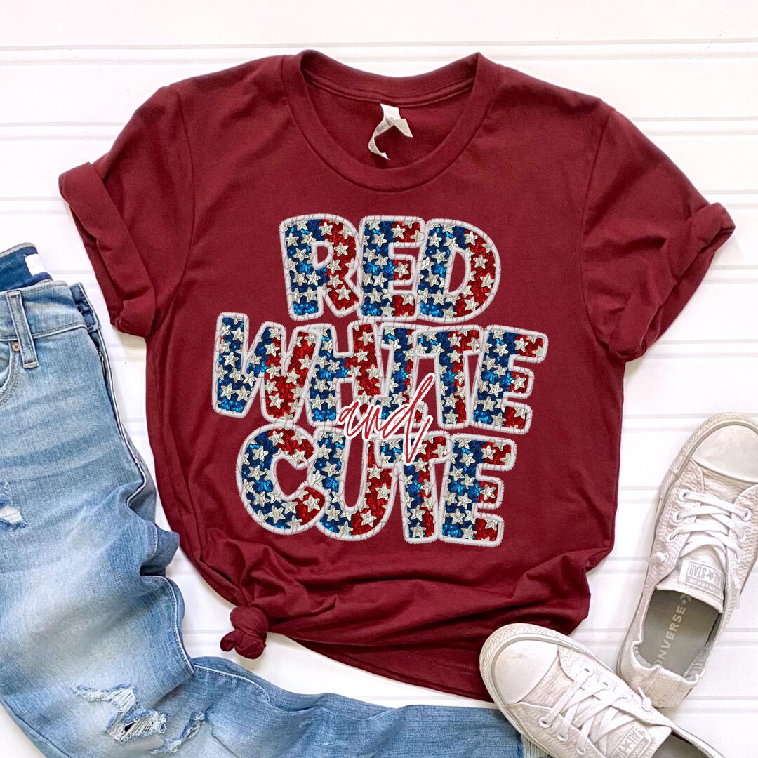 Red White and Cute Transfer, DTF Transfer, DTF Transfers, T-shirt Heat ...
