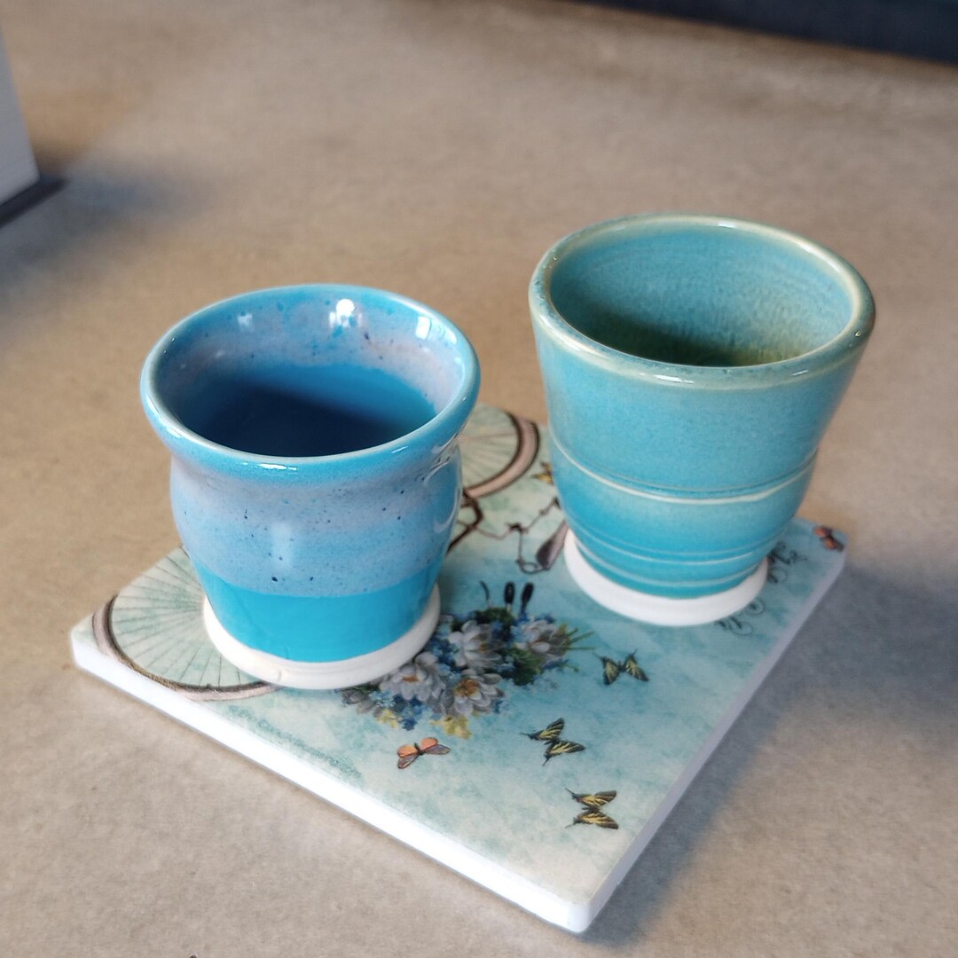 Blue Ceramic Shot Glass // Pottery Shot Glass // Handmade Pottery ...