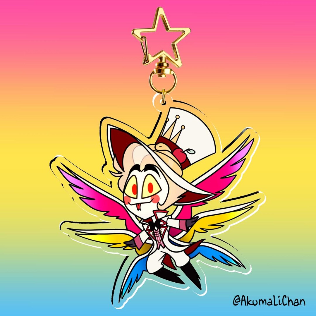 Hazbin Hotel Chibi Lucifer Pan Pride Acrylic Keychain - Etsy