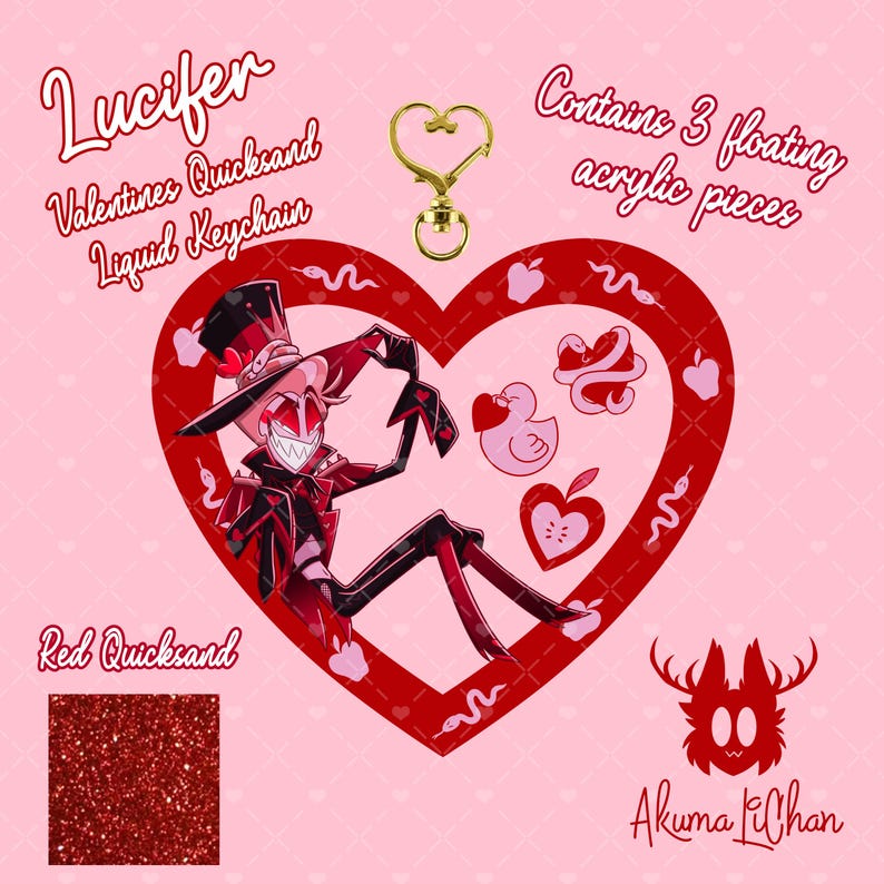 Lucifer Valentines Quicksand Keychain - Etsy