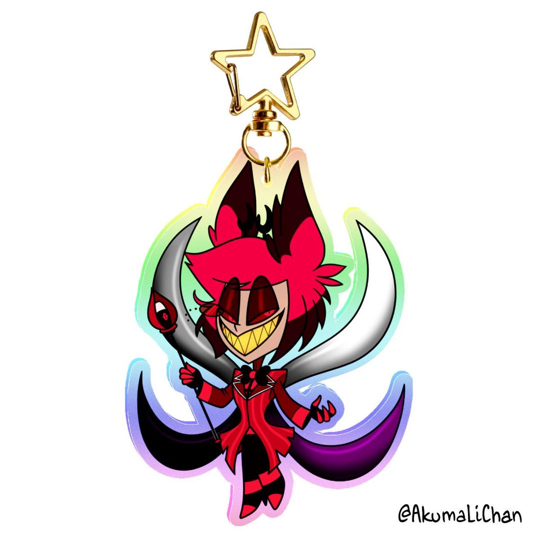 Hazbin Hotel Chibi Alastor Ace Pride Rainbow Acrylic Keychain - Etsy ...