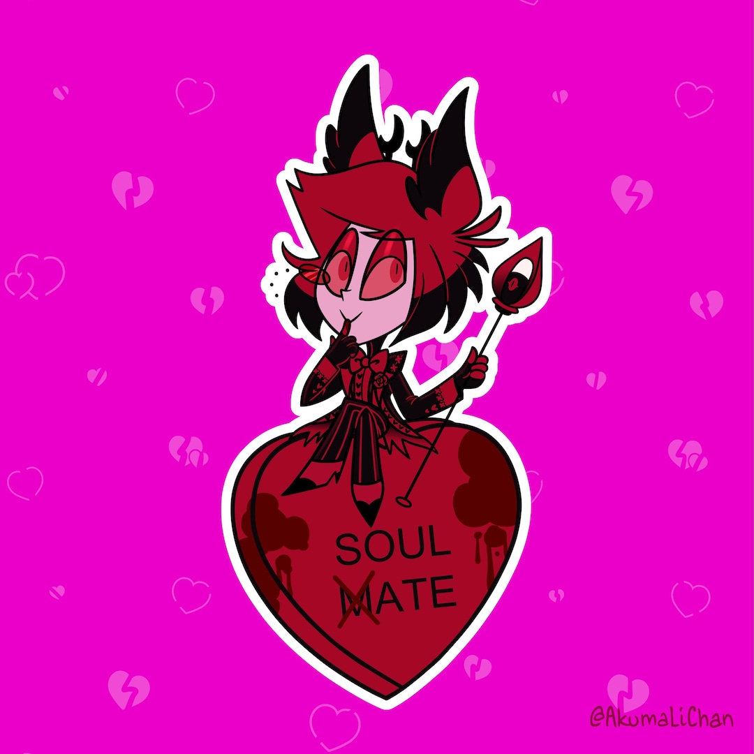 Hazbin Hotel Alastor Red Version Candy Heart Valentine Vinyl Sticker - Etsy