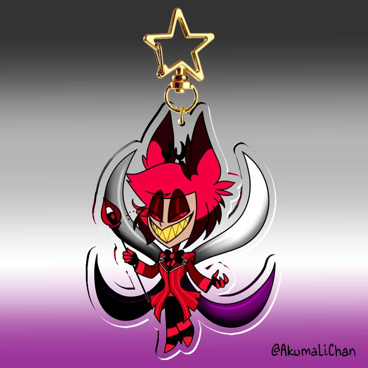 Hazbin Hotel Chibi Ace Alastor Pride Acrylic Keychain - Etsy