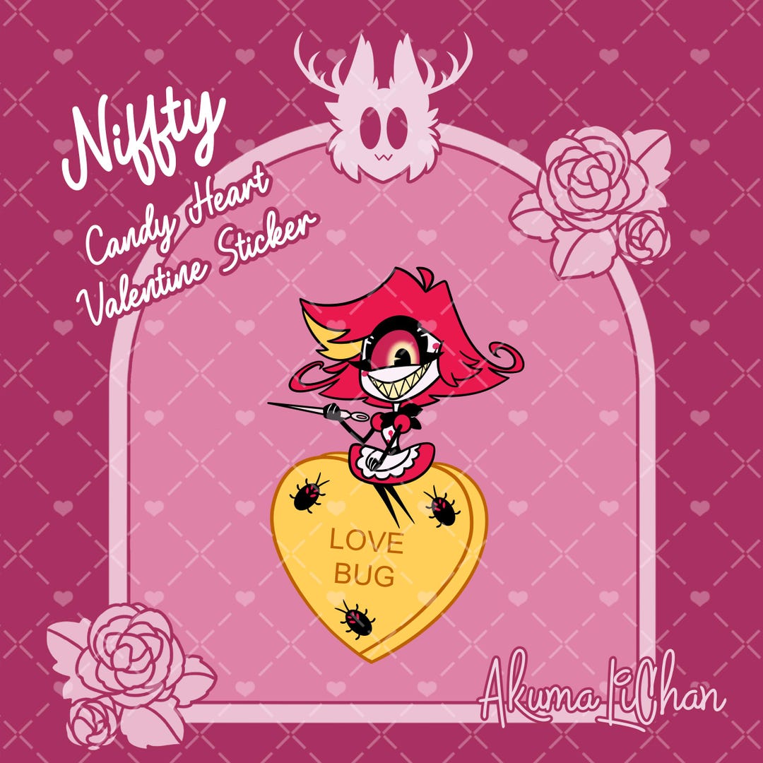 Chibi Niffty Valentine Candy Heart Sticker - Etsy