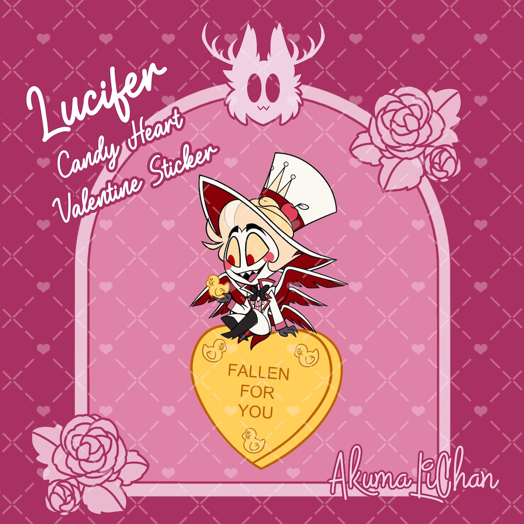 Chibi Lucifer Valentine Candy Heart Sticker - Etsy