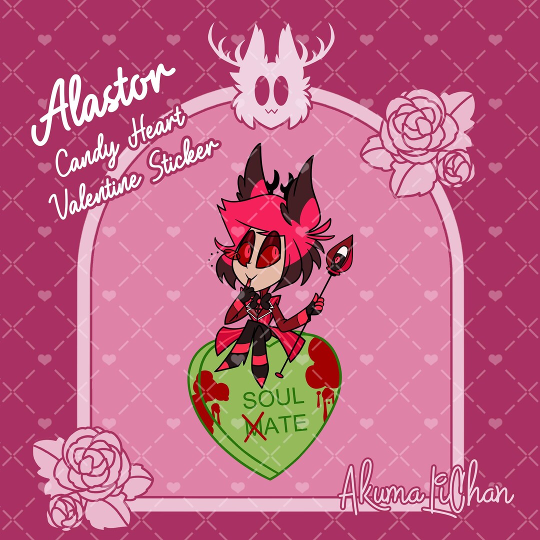 Chibi Alastor Valentine Candy Heart Sticker - Etsy