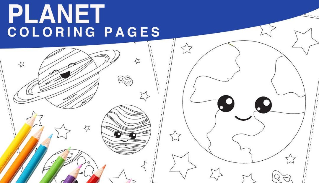 Planet Colouring Pages - Etsy