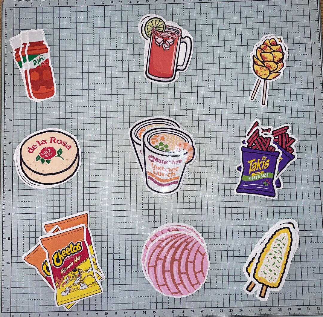 Mexican Snack Stickers: Waterproof Vinyl Decals - 9 Piece Set - Etsy