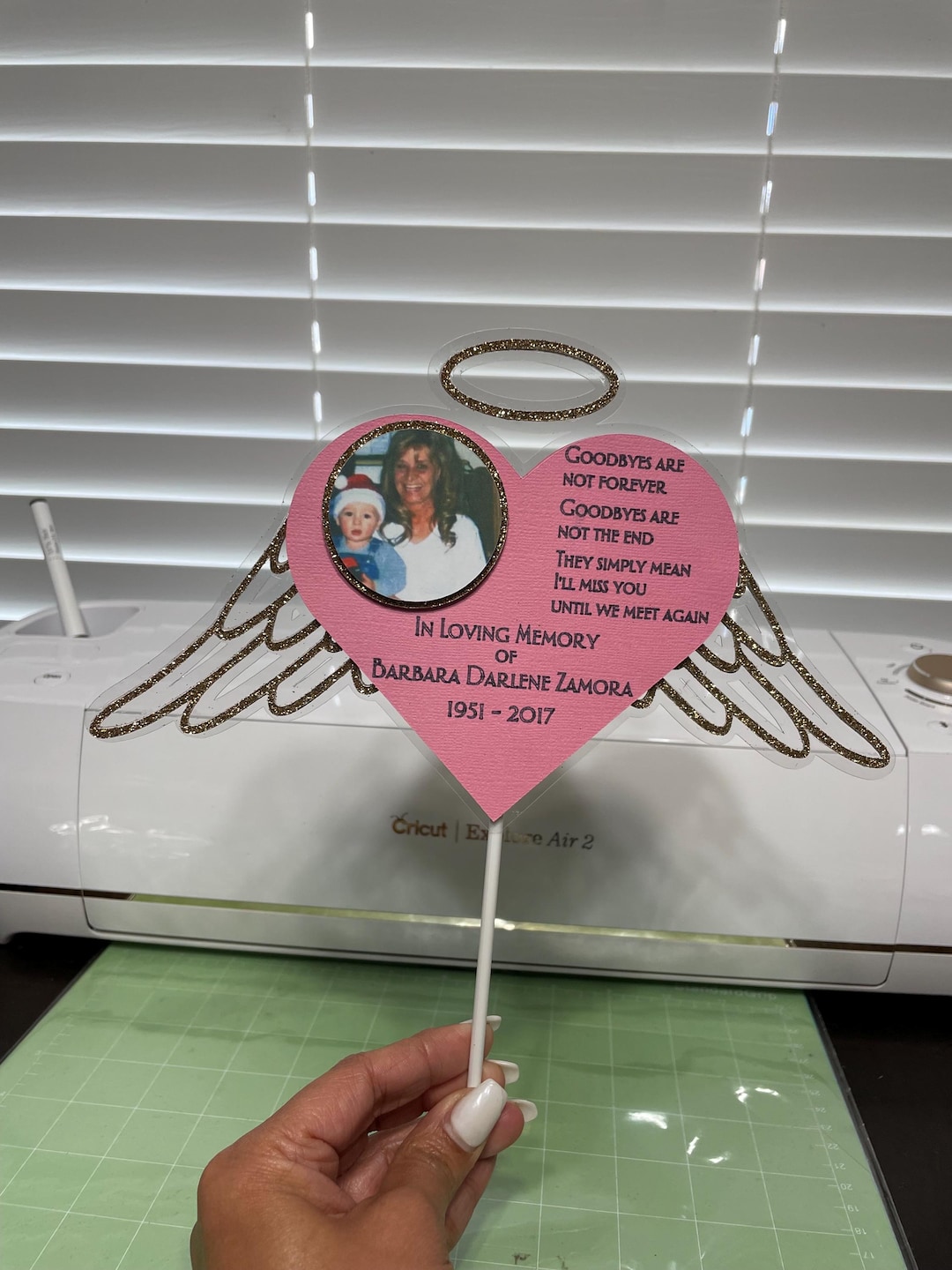 Memorial Cake Topper: Glitter Cardstock, in Loving Memory - Etsy