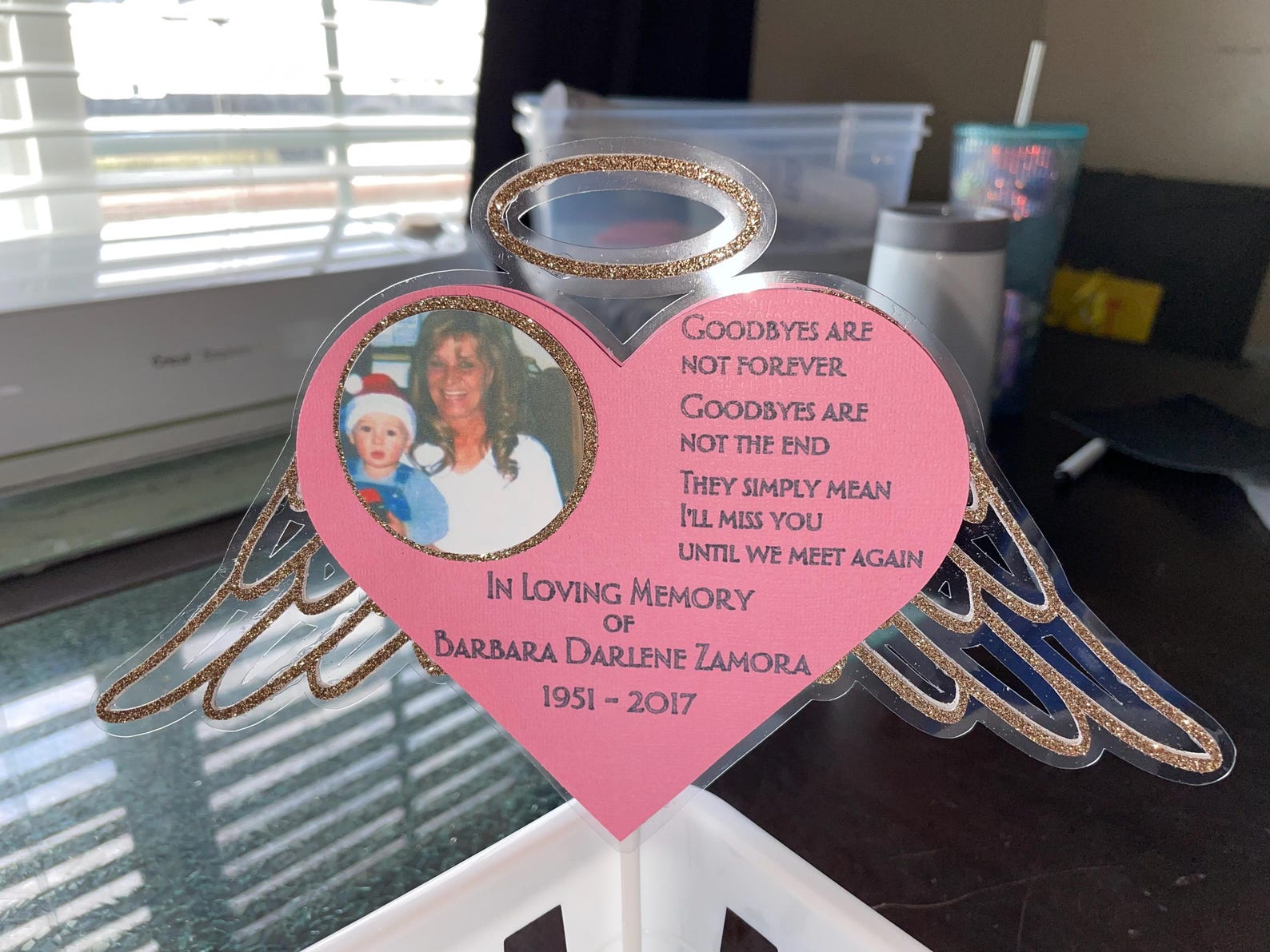 Memorial Cake Topper: Glitter Cardstock, in Loving Memory - Etsy