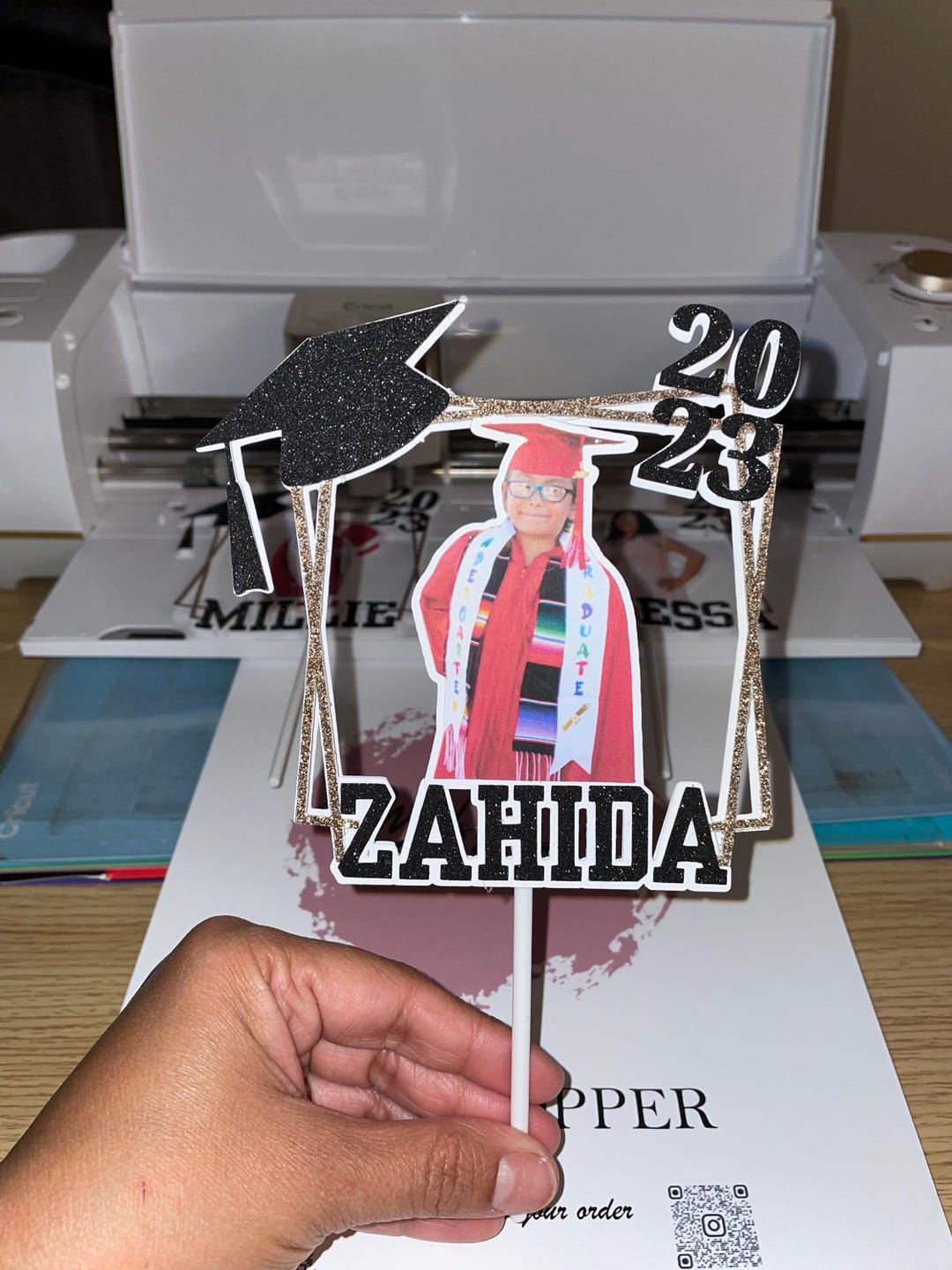 Glitter Graduation Cake Topper: Personalized Cardstock Party Decor - Etsy