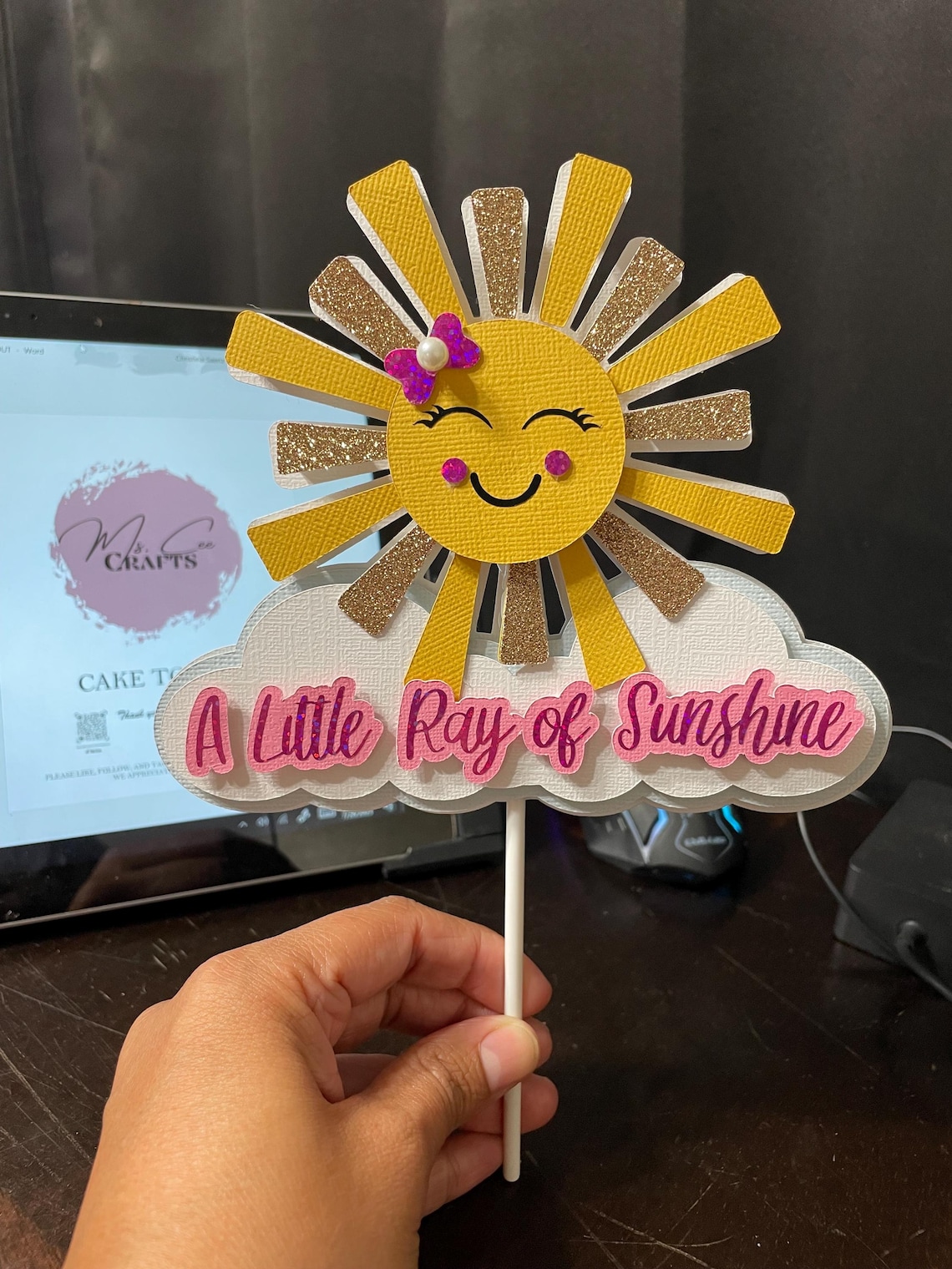 Ray of Sunshine Cake Topper: Glitter Birthday Party Decor - Etsy